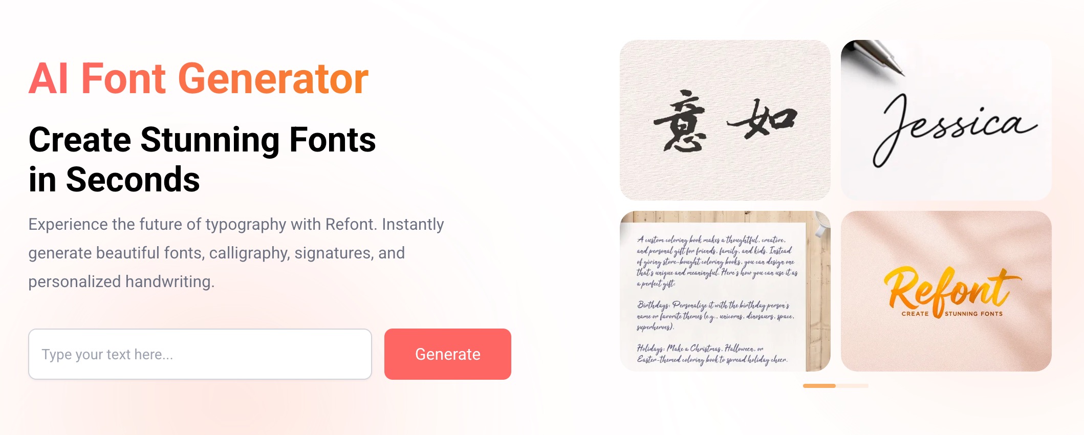 AI Font Generator – Calligraphy, Signature | Refont